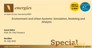 Special Issue "Environment and Urban Systems: Simulation, Modeling and ...